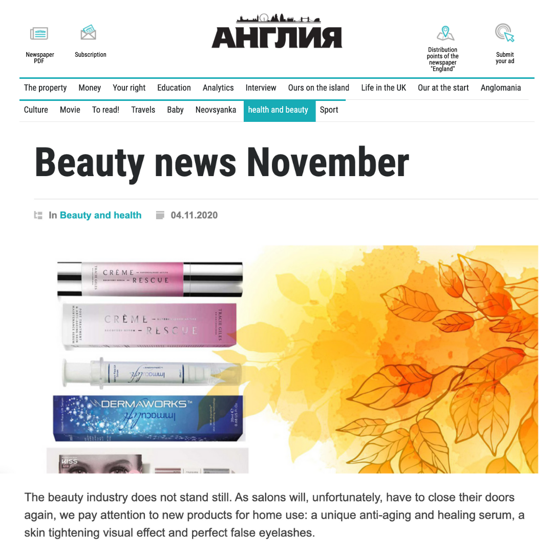 Angliya Newspaper | Beauty News November – Crème Rescue Serum